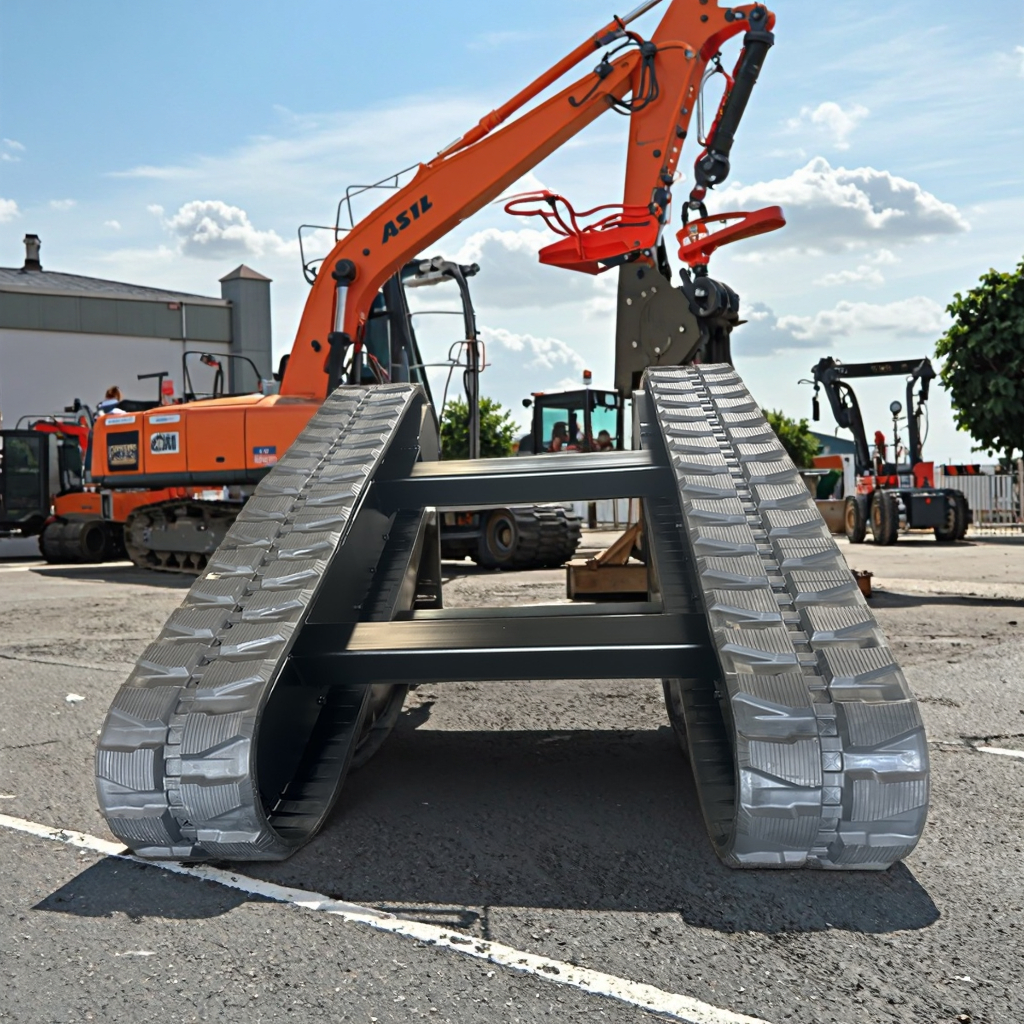 China 8 tons rubber track undercarriage system with crossbeam for ...