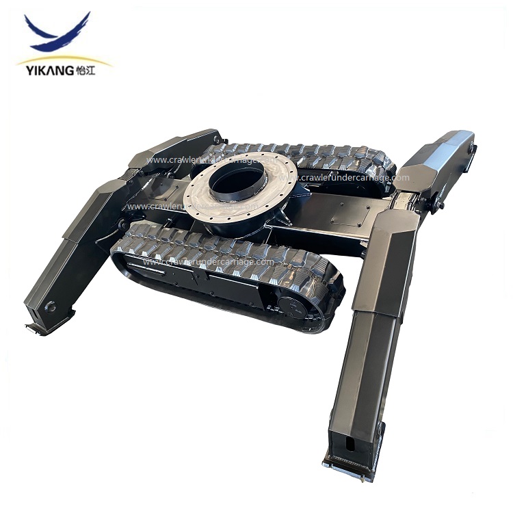 China Custom tracked undercarriage with rubber track or steel track for ...