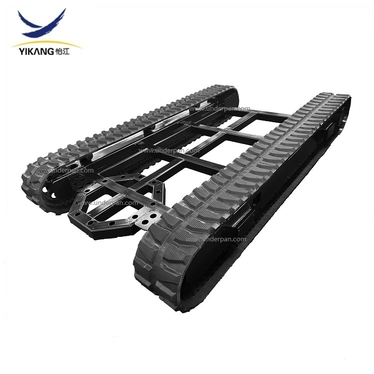 China Factory custom rubber track undercarriage with middle crossbeam ...