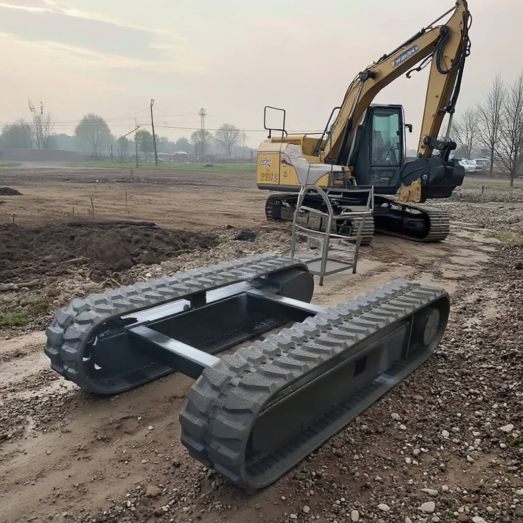 China 8 tons rubber track undercarriage system solution with 2 ...